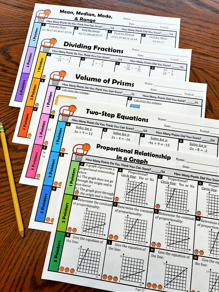 7th Grade Math Practice Worksheets – Math in Demand Blog