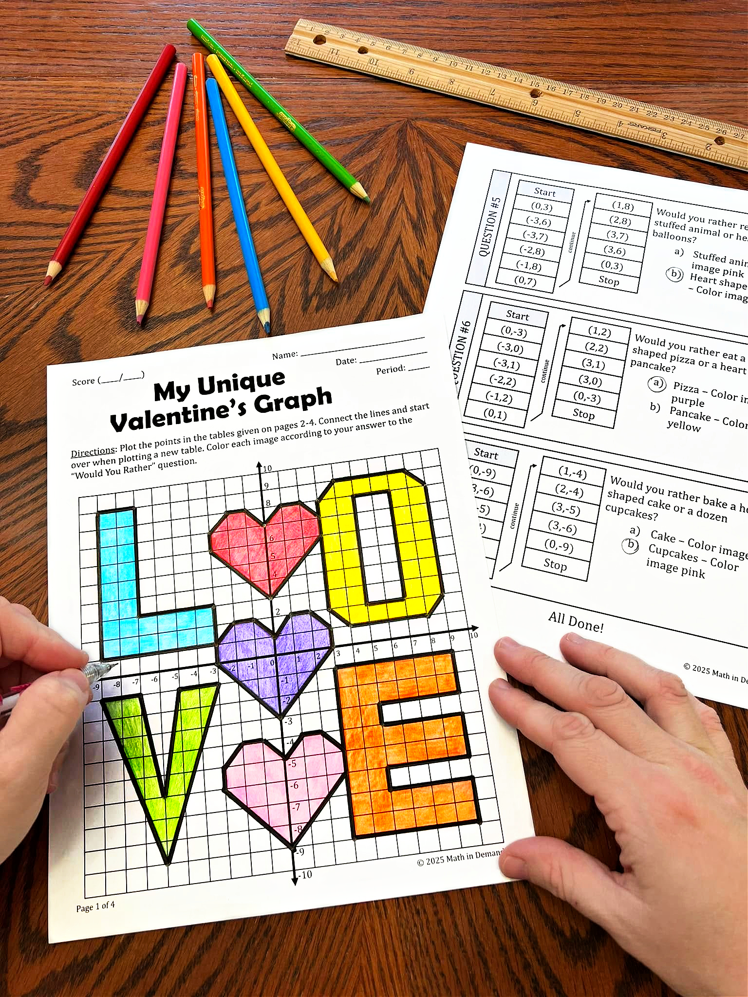 Would You Rather Valentine’s Day Plotting Points in Coordinate Plane ...